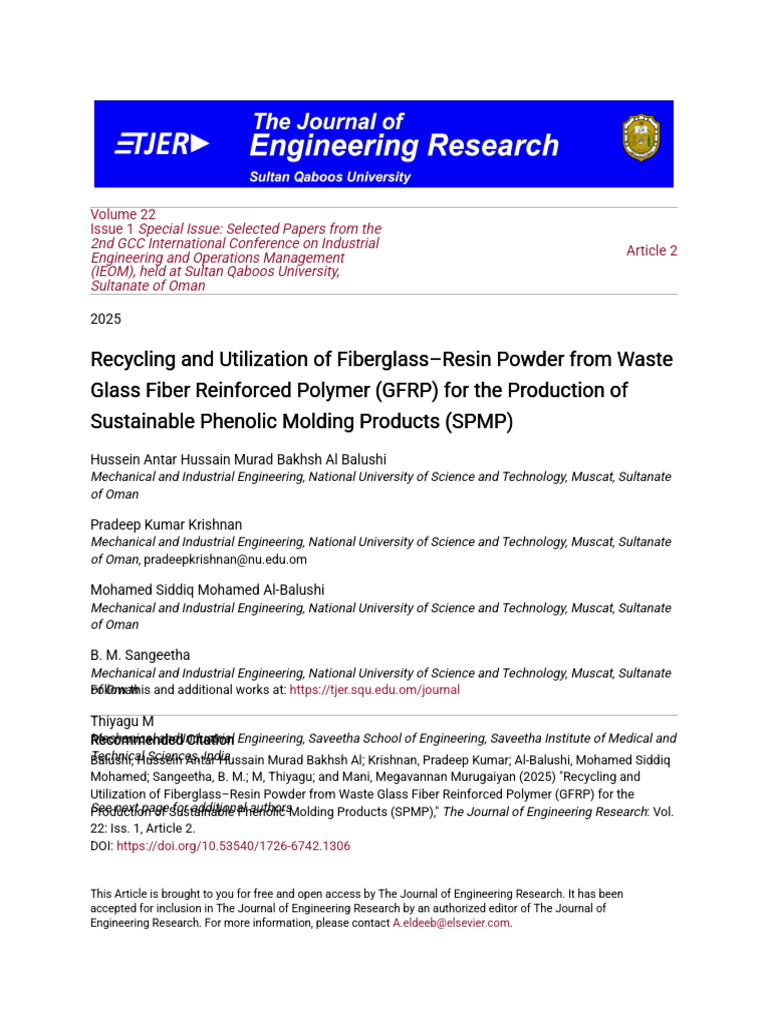 Recycling GFRP for Sustainable Products | PDF | Fiberglass | Materials ...