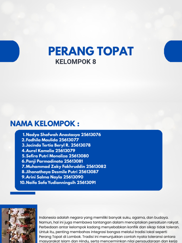 Perang Topat: Simbol Toleransi Budaya | PDF