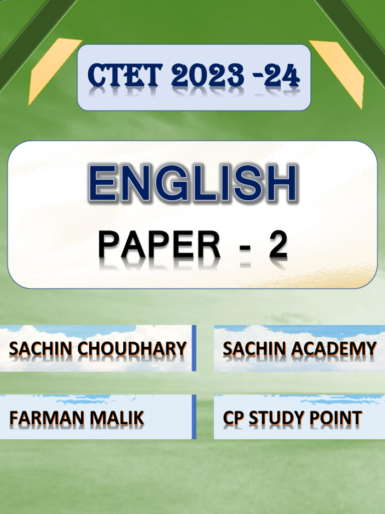 CTET 2023 Paper 2: Language Learning Insights | PDF | Educational ...