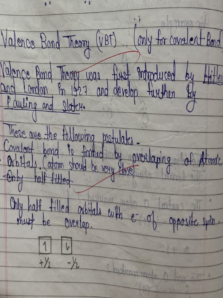 Valence Bond Theory-Chemical Bonding - Class 11. | PDF