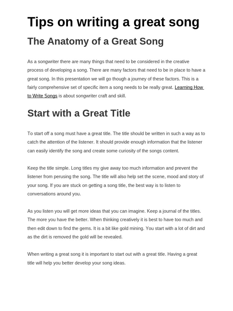 The Anatomy of A Great Song | PDF | Song Structure | Refrain