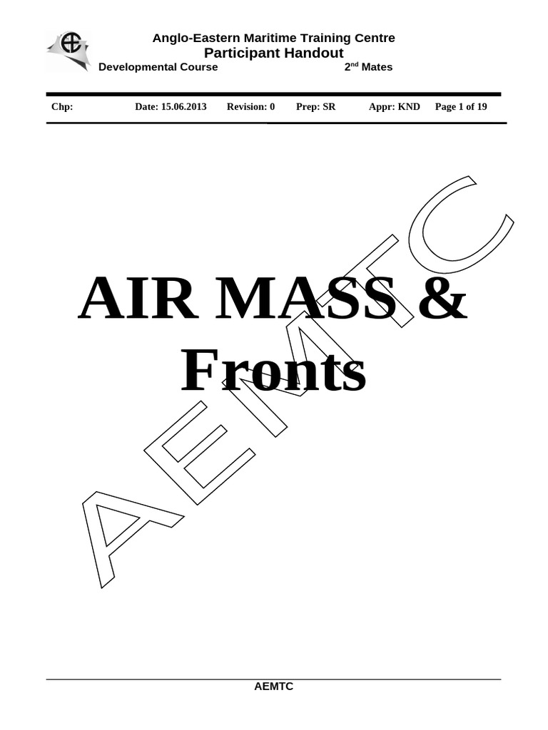 16 Chapter Air Mass Fronts | PDF | Oceanic Climate | Meteorological ...
