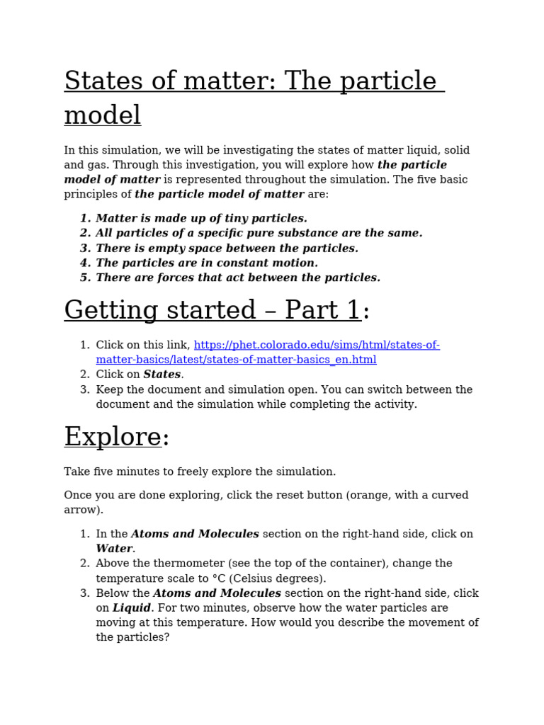 Exploring States of Matter Simulation | PDF | Gases | Matter