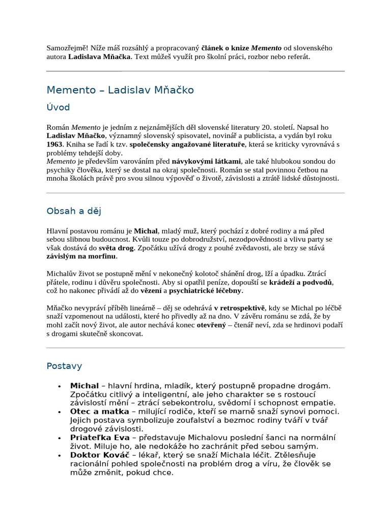 Memento | PDF