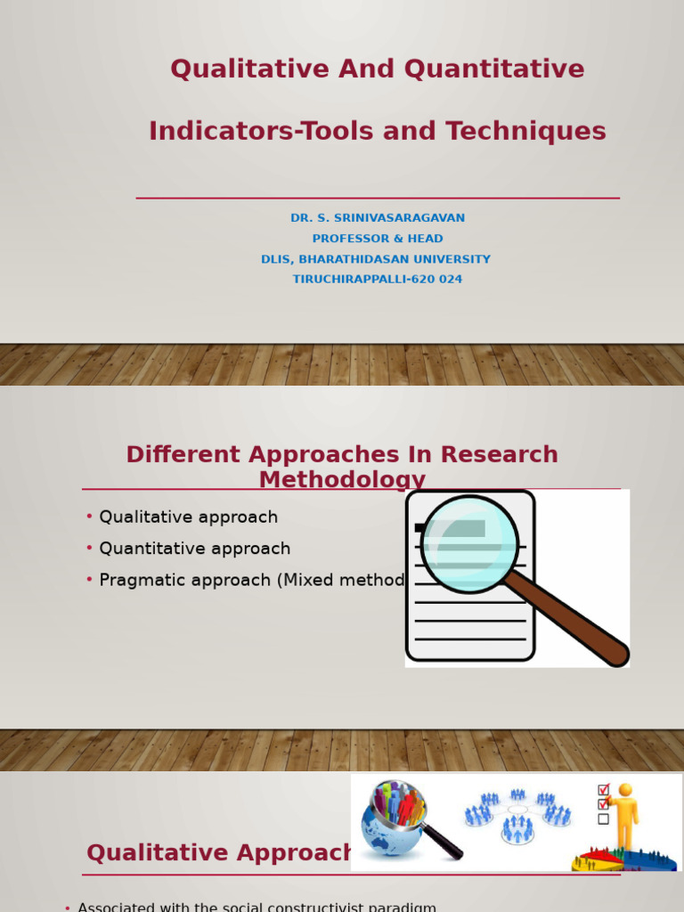 Qualitative and Quantitative Indicators-Tools and Techniques | PDF ...