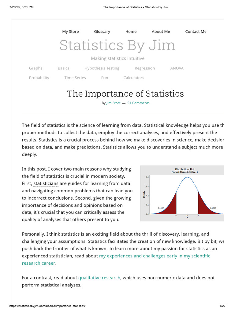 The Importance of Statistics - Statistics by Jim | PDF | Statistics ...
