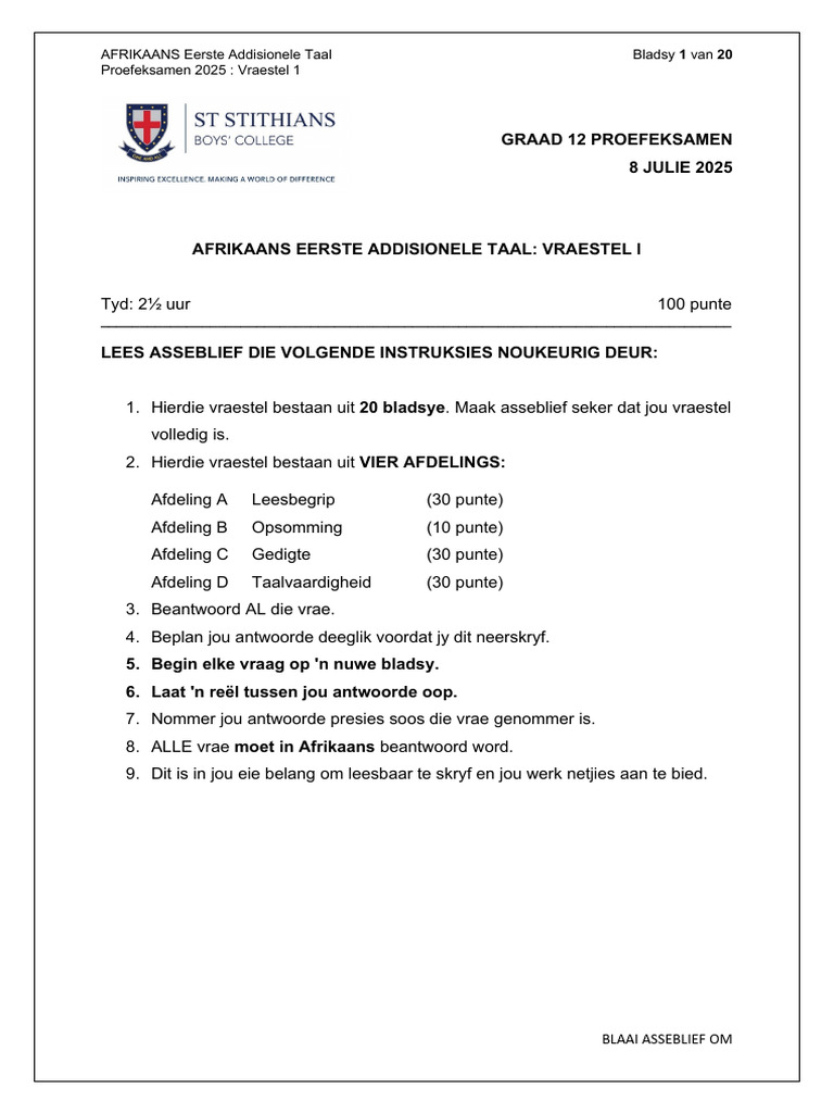 2025 Prelim - P1 STS Boys | PDF