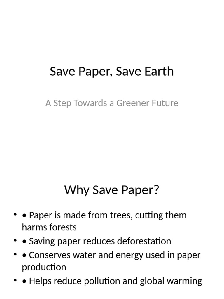 Save Paper Save Earth | PDF