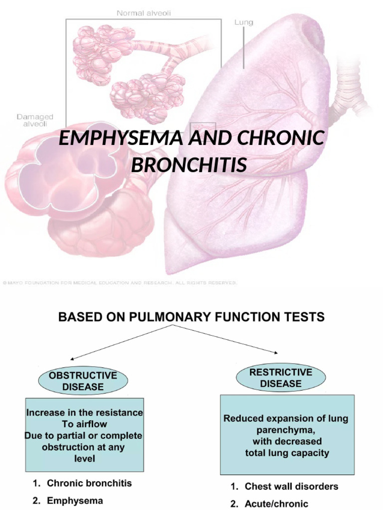 Emphysema and Chronic Bronchitis | PDF