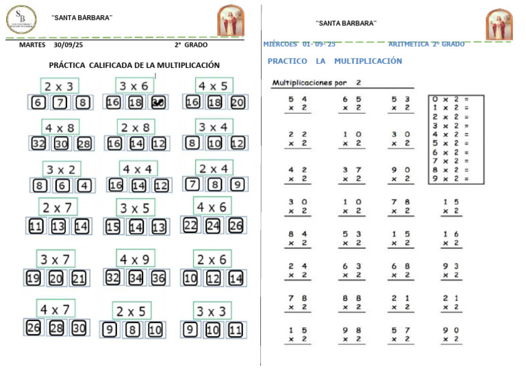 Ficha Practica de Multiplicación | PDF