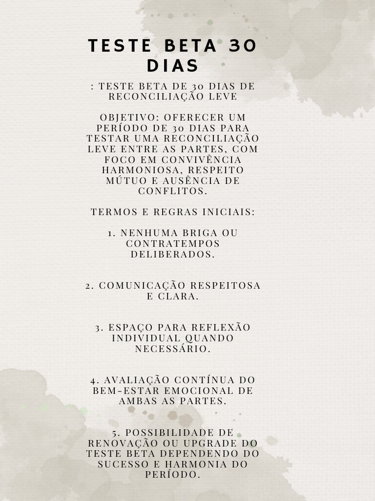 Teste Beta 30 Dias | PDF