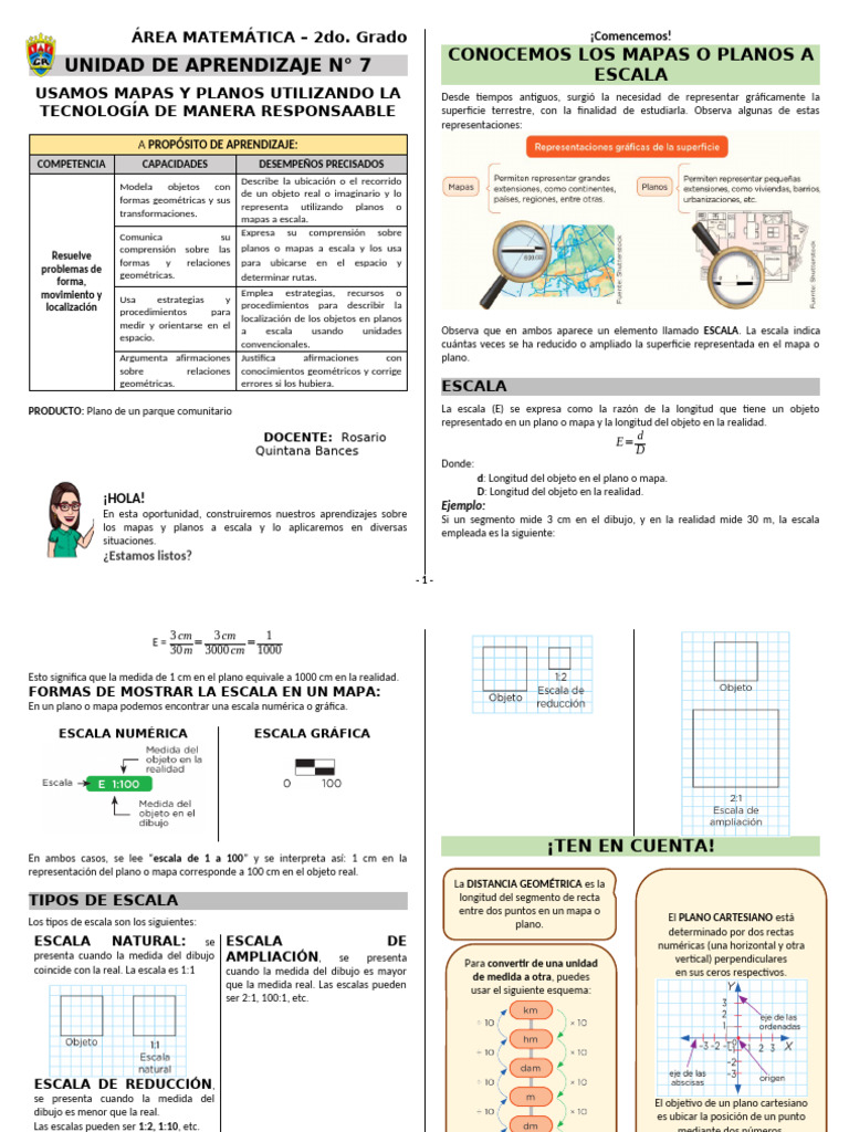 2º Mapas o Planos - U7 | PDF | Mapa | Geometría