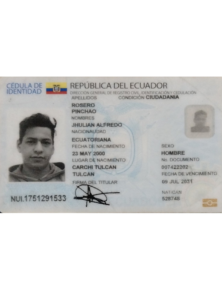 ID - Card - Ecuador 21 10 2025 20 35 | PDF