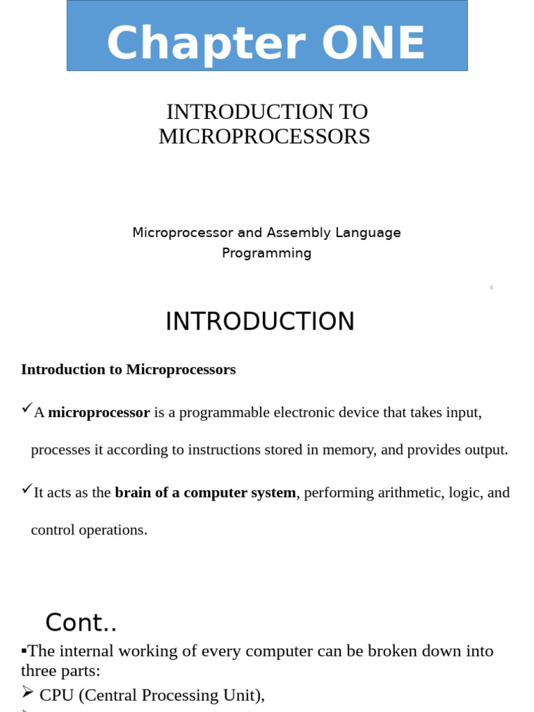 Chapter 1 | PDF | Central Processing Unit | Microprocessor