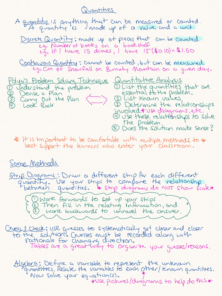 Understanding Quantities and Relationships | PDF | Mathematical Objects ...