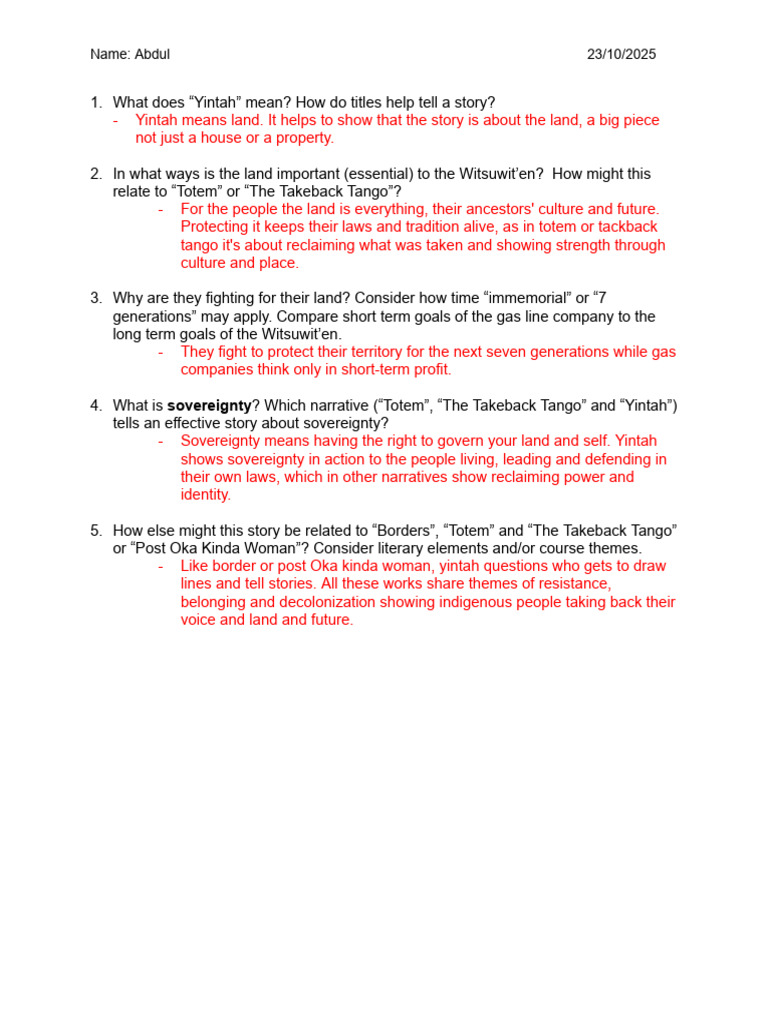 Yintah | PDF