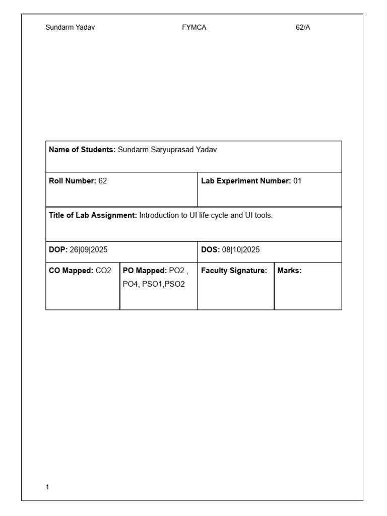 62A Sundarm Yadav UIUEL Prac01 | PDF | User Interface | Software ...