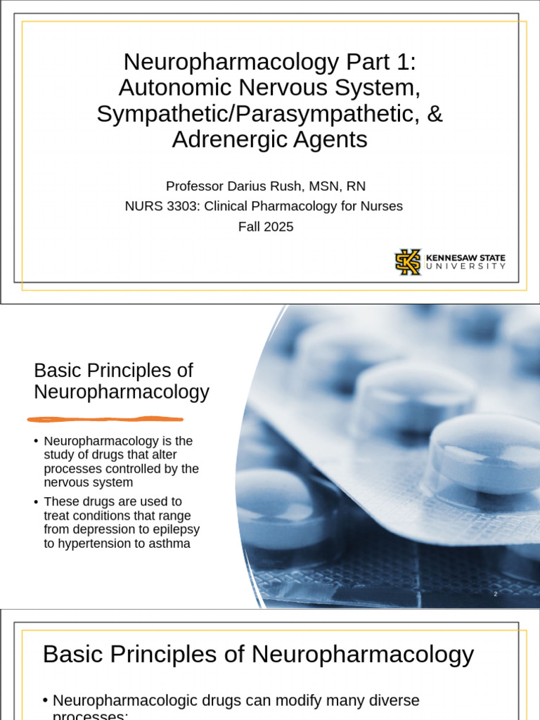 Neurpharmacology+1+FA+25 Student+1 | PDF | Acetylcholine | Autonomic ...