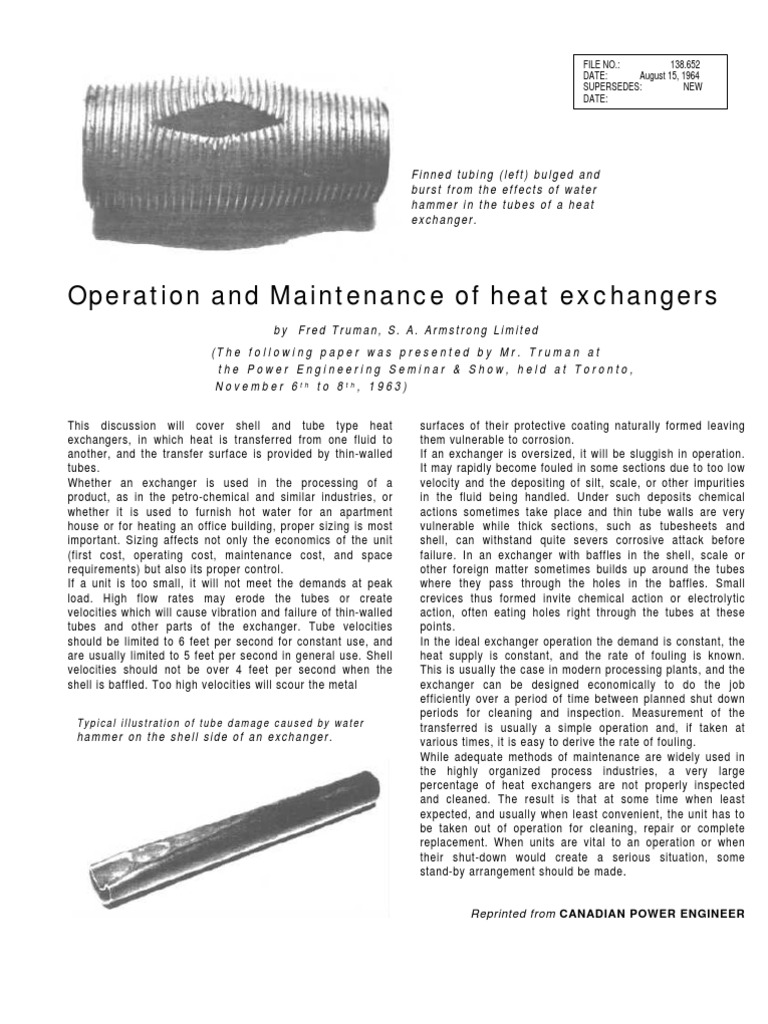 Maintenance | PDF | Heat Exchanger | Water Heating