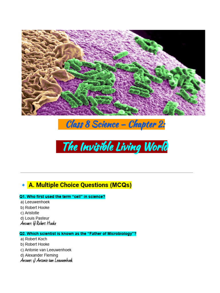Class 8 Science - Chapter 2 | PDF | Cell (Biology) | Microorganism