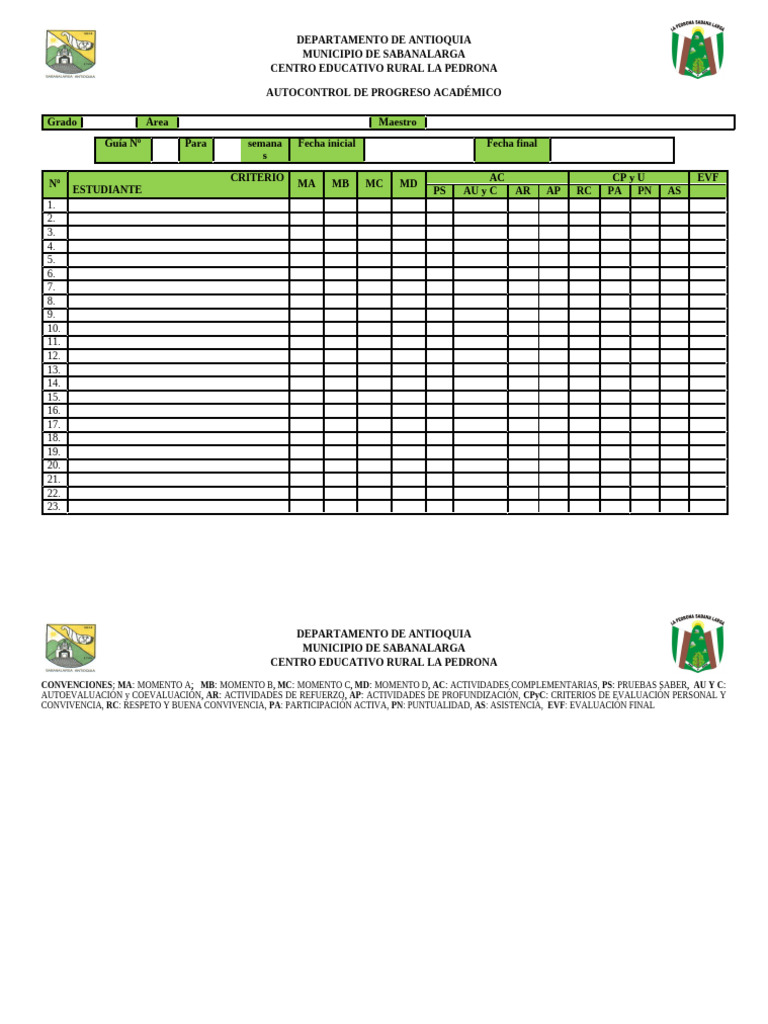 Autocontrol de Progreso Académico | PDF