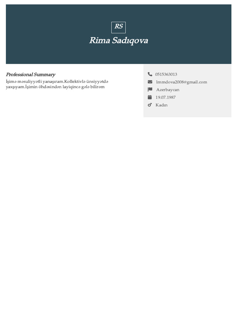 Rima Resume 347 | PDF