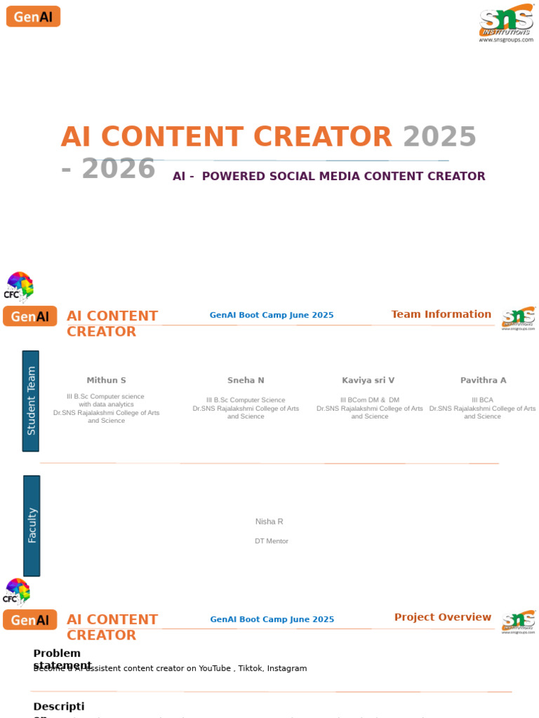 GenAI Boot Camp Presentation Template | PDF | Artificial Intelligence ...