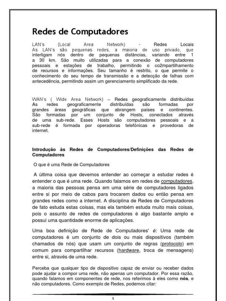 Apostila Redes Pdf Pdf Rede De Computadores Protocolos Da Internet