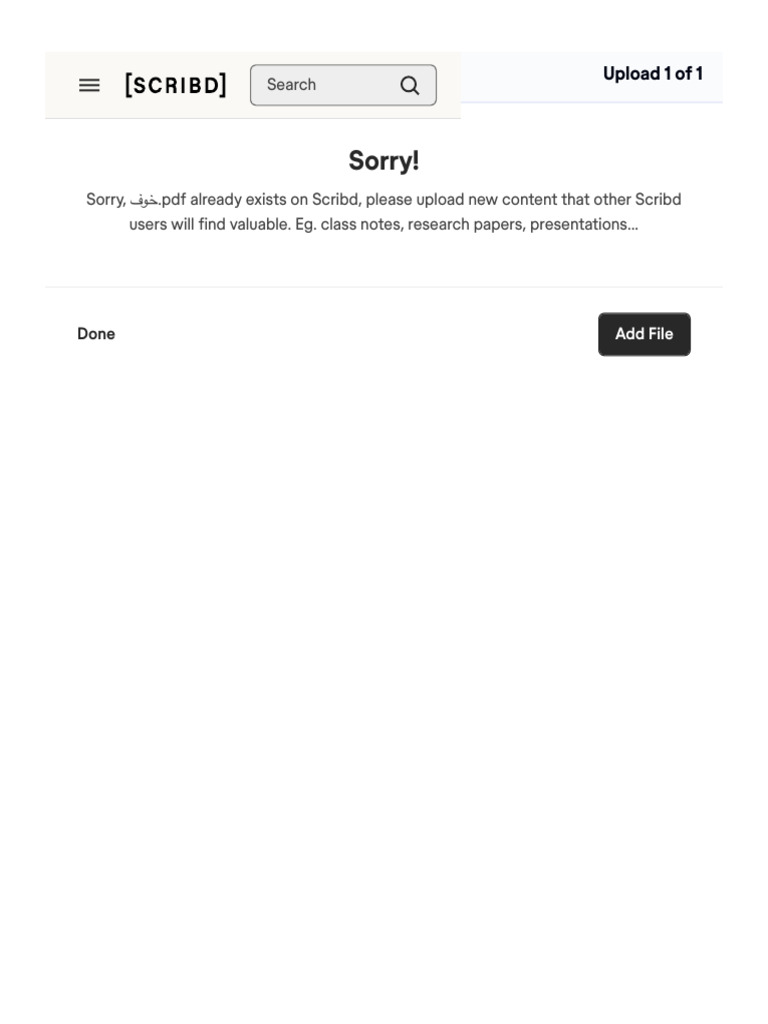 Duplicate Upload Error on Scribd | PDF