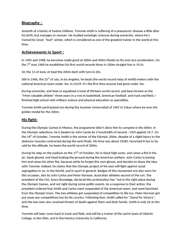 Biography | PDF | Sports | Summer Olympic Games