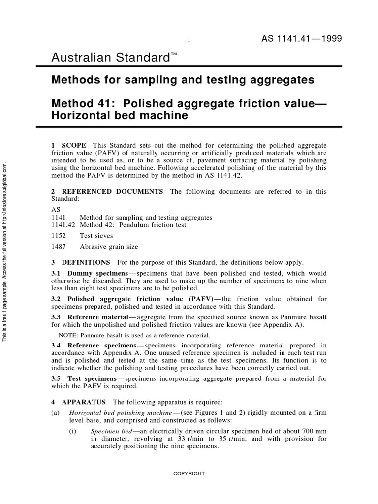 As 1141.41-1999 Methods For Sampling and Testing Aggregates Polished ...