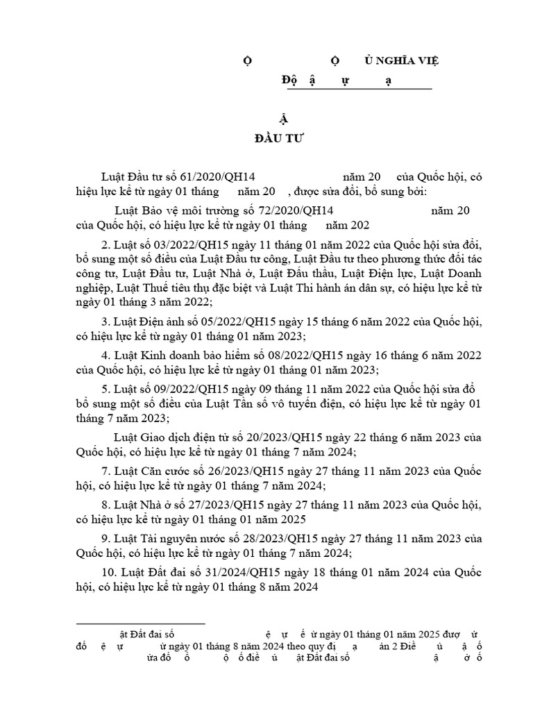 Luat Dau Tu 2020 - Sua Doi (Hop Nhat) | PDF
