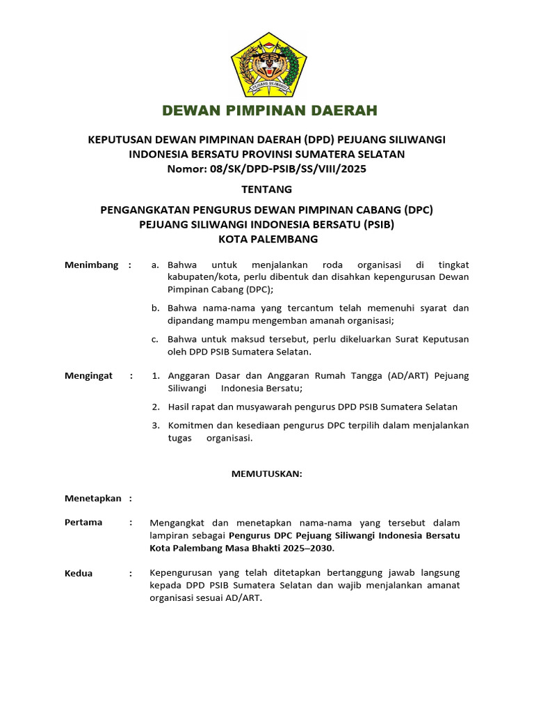 08 SK DPC PALEMBANG | PDF