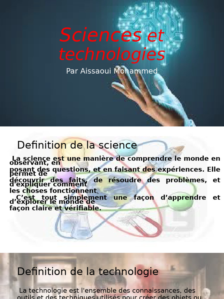 Science et Technologie : Impact et Défis | PDF | Science | Intelligence ...