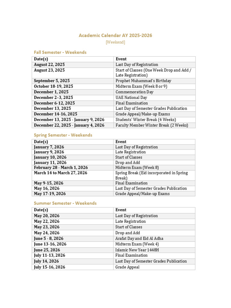 Academic Calendar 2025-2026 Overview | PDF | Academic Term ...