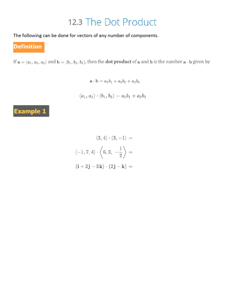 Angle Between Vectors Proof | PDF
