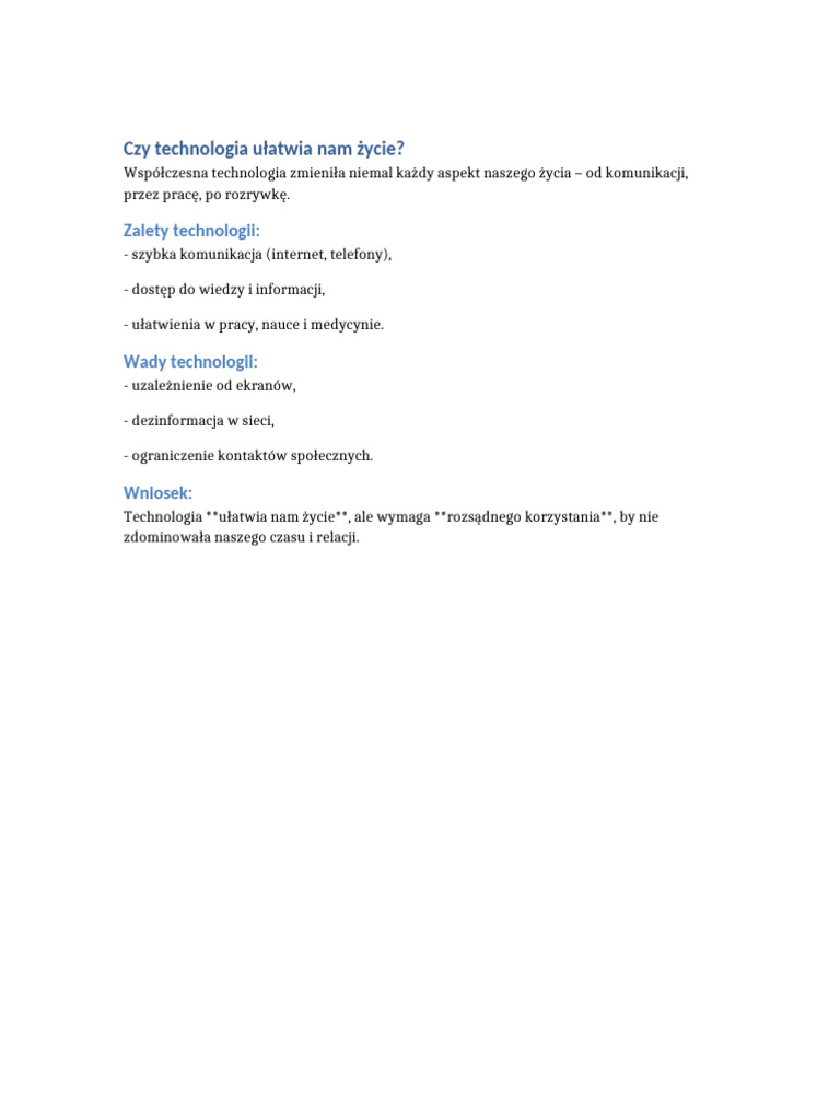 Czy Technologia Ulawia Nam Zycie | PDF