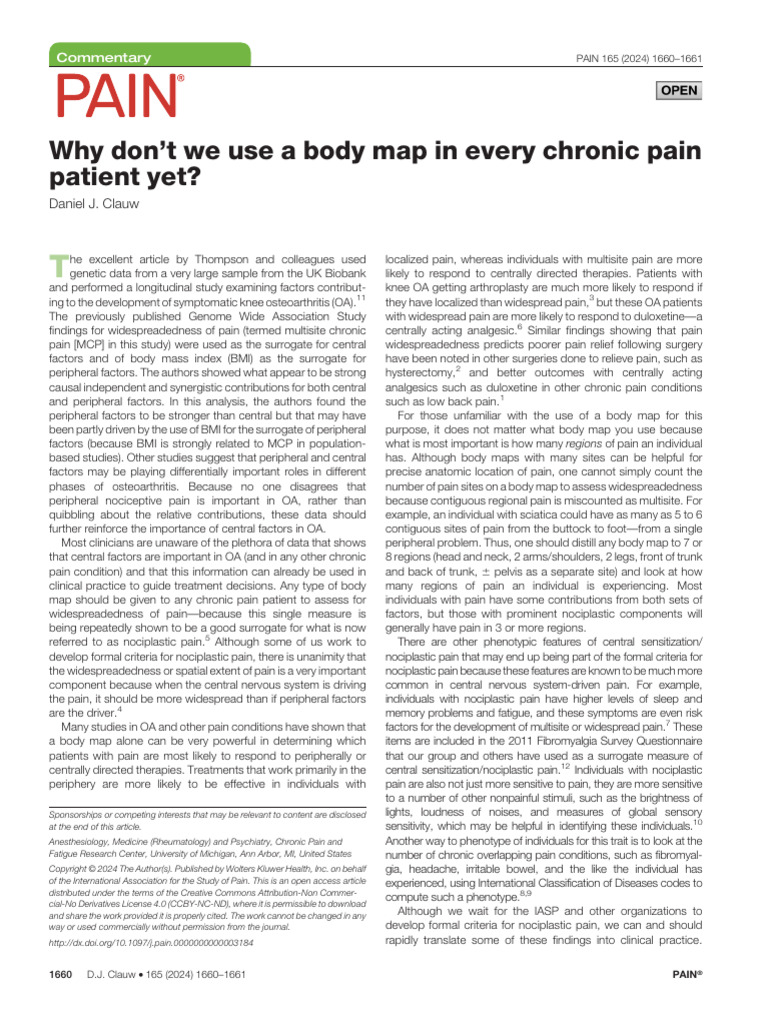 Why Don T We Use A Body Map | PDF | Physiology | Clinical Medicine