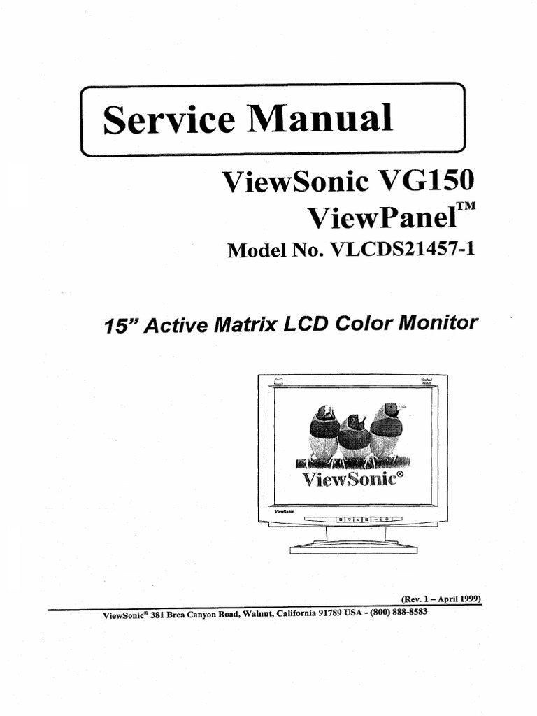 VG150 SM Viewsonic | PDF