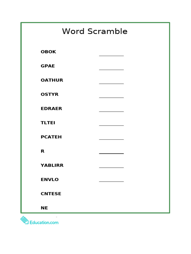 Word Scramble | PDF