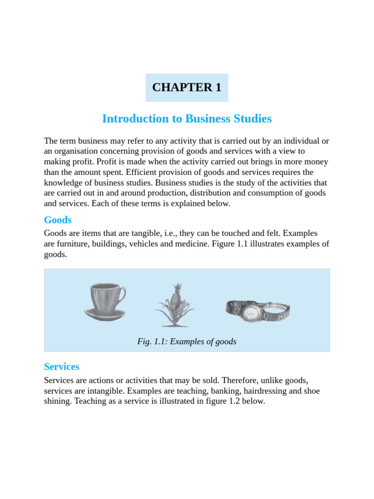 1.Set1-V2.Form 1.1.introduction To Business Studies | PDF | Goods ...