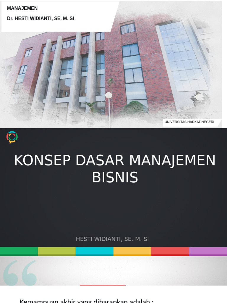 1 Konsep Dasar Managemen Bisnis | PDF