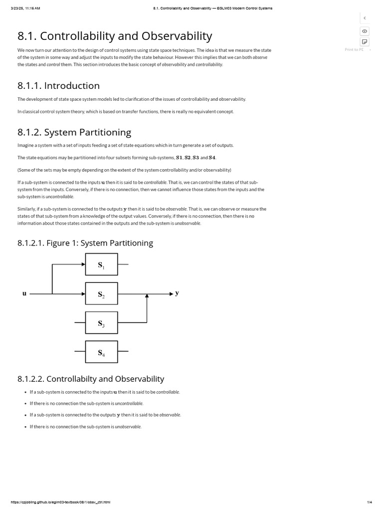 8.1. Controllability and Observability - EGLM03 Modern Control Systems ...