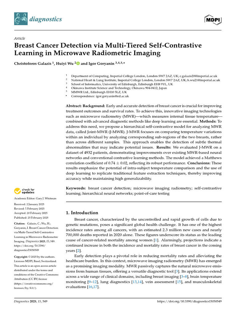 Diagnostics 15 00549 | PDF | Machine Learning | Deep Learning