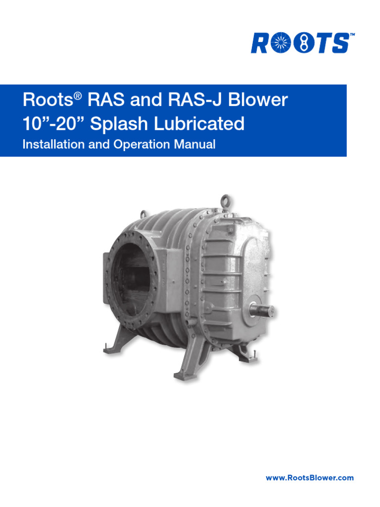 Roots RAS Blower Installation Manual | PDF | Screw | Belt (Mechanical)