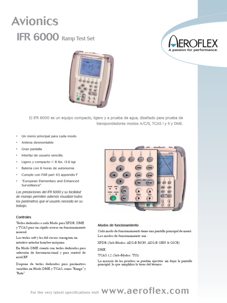 Ifr 6000 | PDF | Tecnología de radio | Electrónica