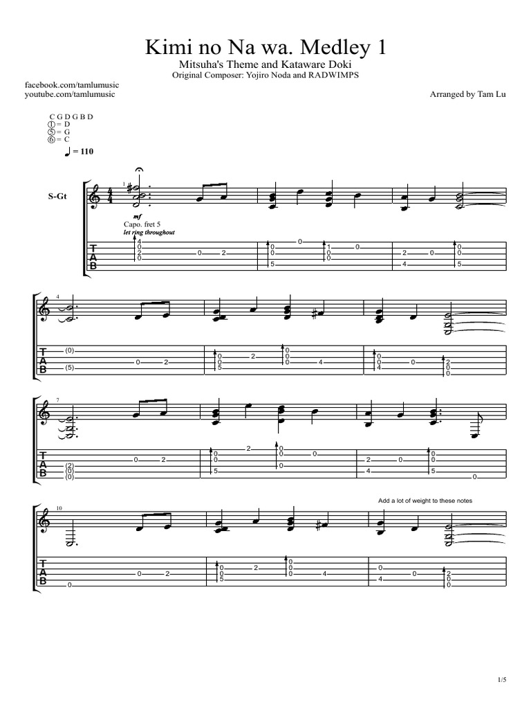 Kimi No Na Wa - Mitsuha's Theme | PDF