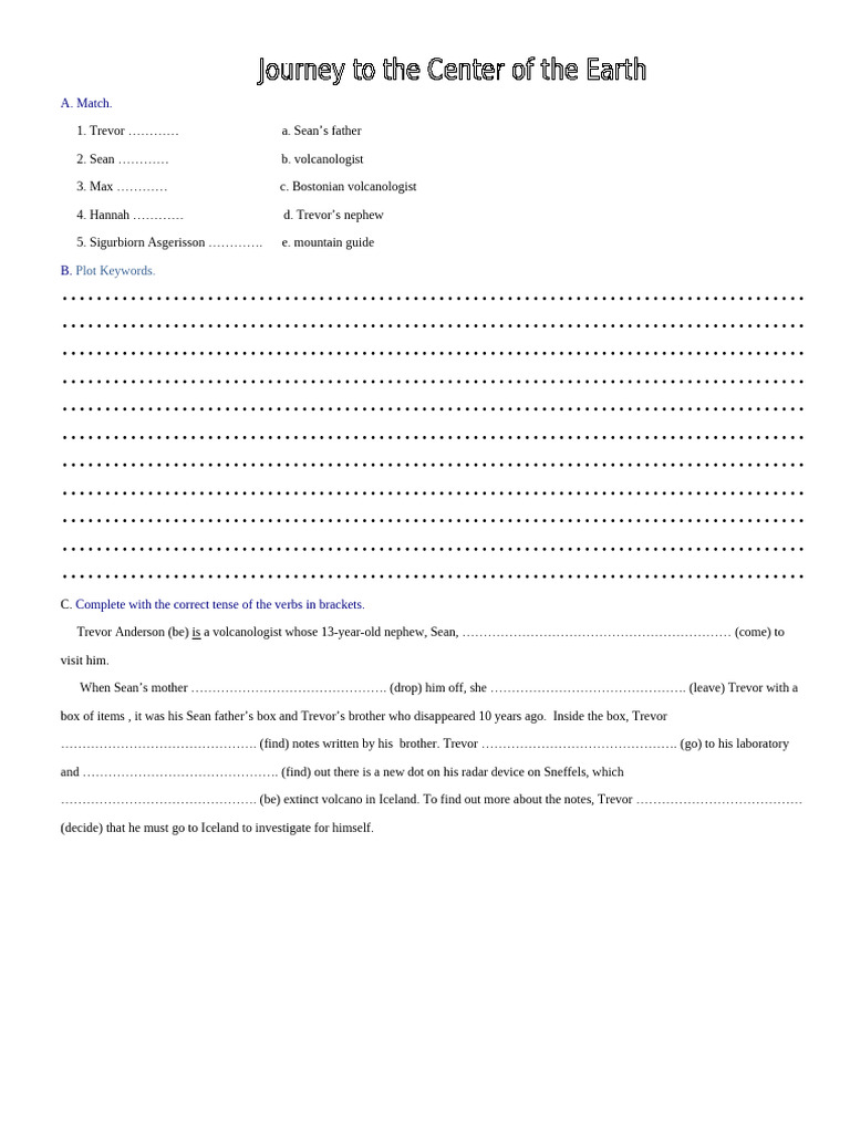 Journey To The Center of The Earth - Project | PDF