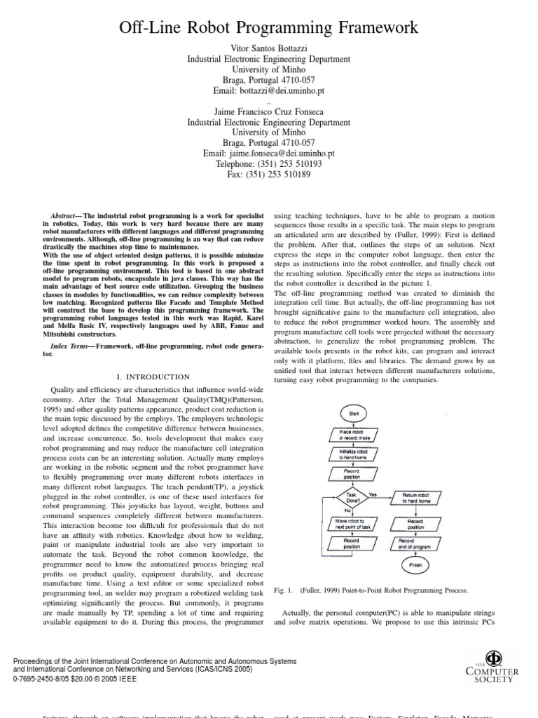 Off-Line Robot Programming Framework: Abstract - The Industrial Robot ...
