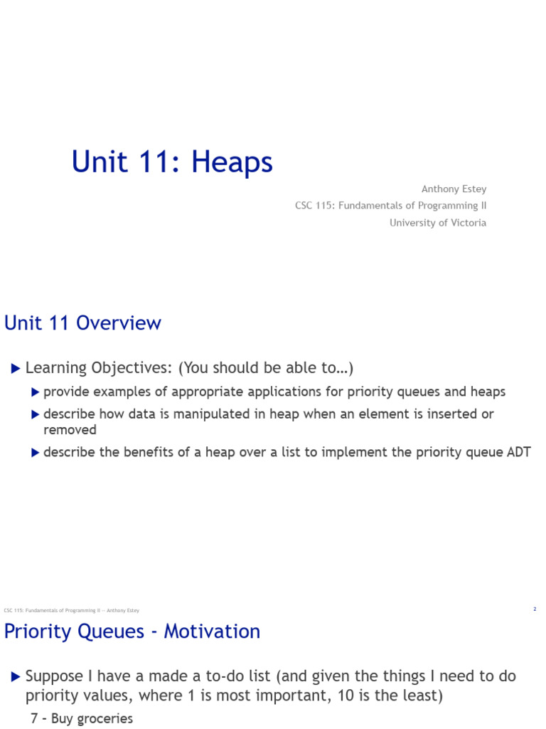 11 Heaps | PDF | Queue (Abstract Data Type) | Computer Programming